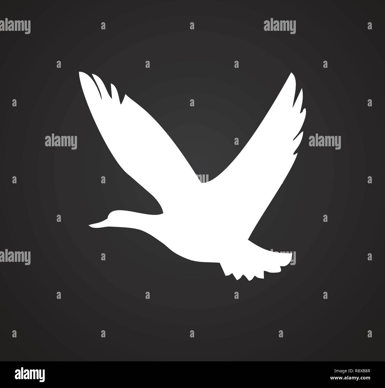 Duck hunt icon on black background for graphic and web design, Modern ...