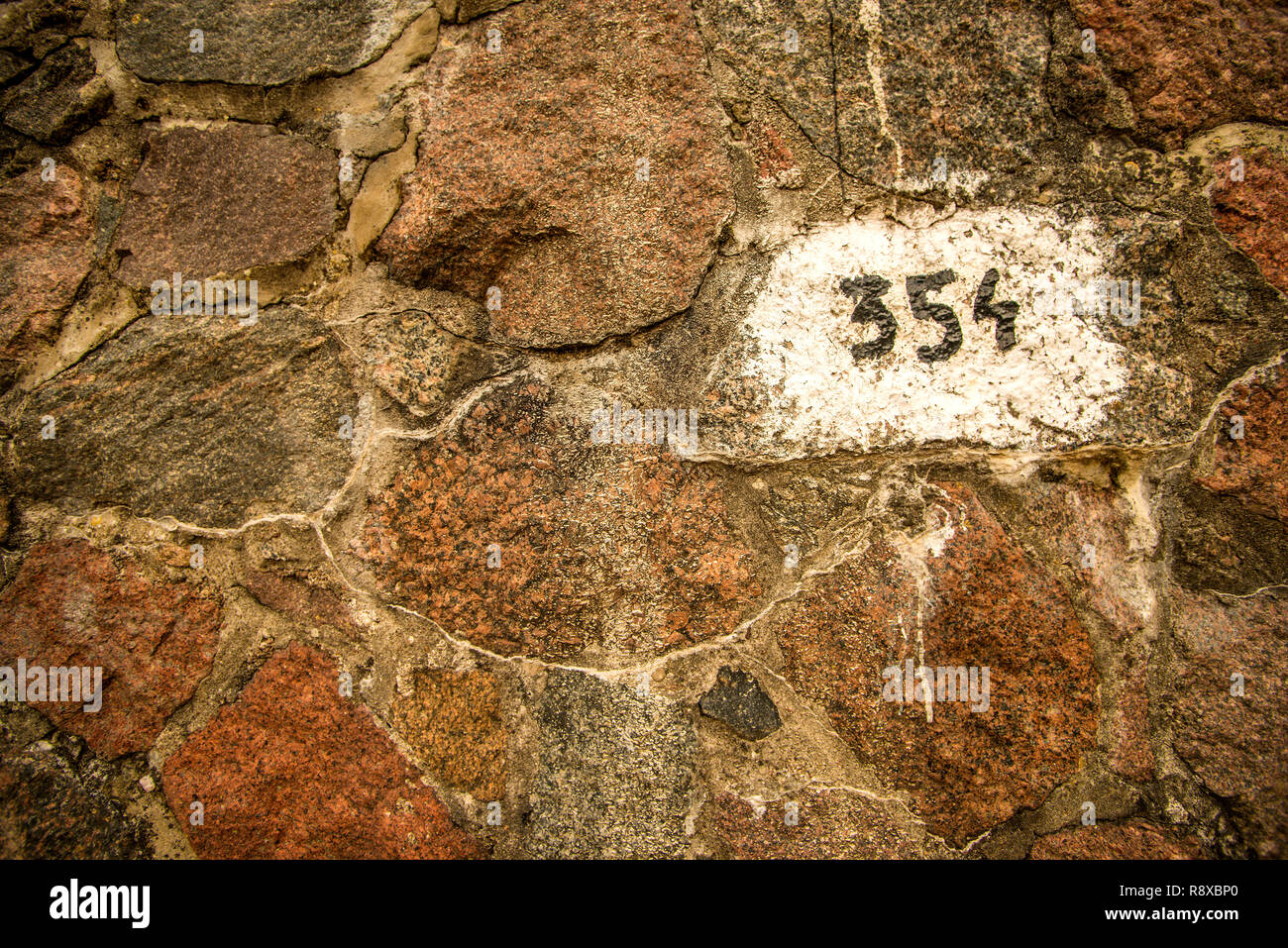 number 354 on a mole Stock Photo - Alamy