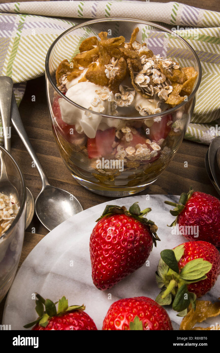 cranachan, a very traditional scottish dessert with strawberries ...