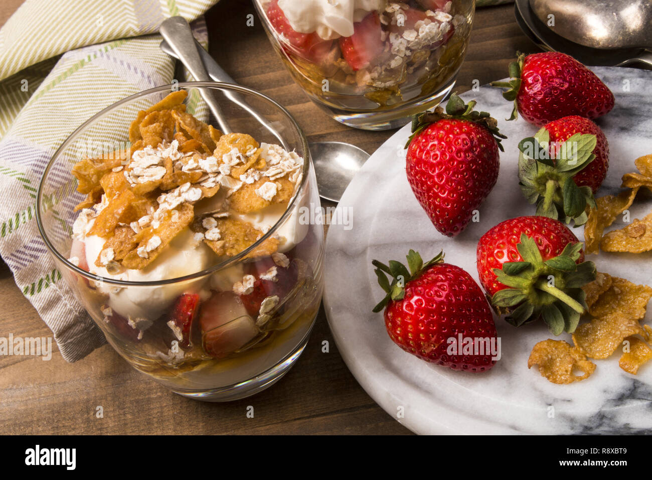 cranachan, a very traditional scottish dessert with strawberries ...