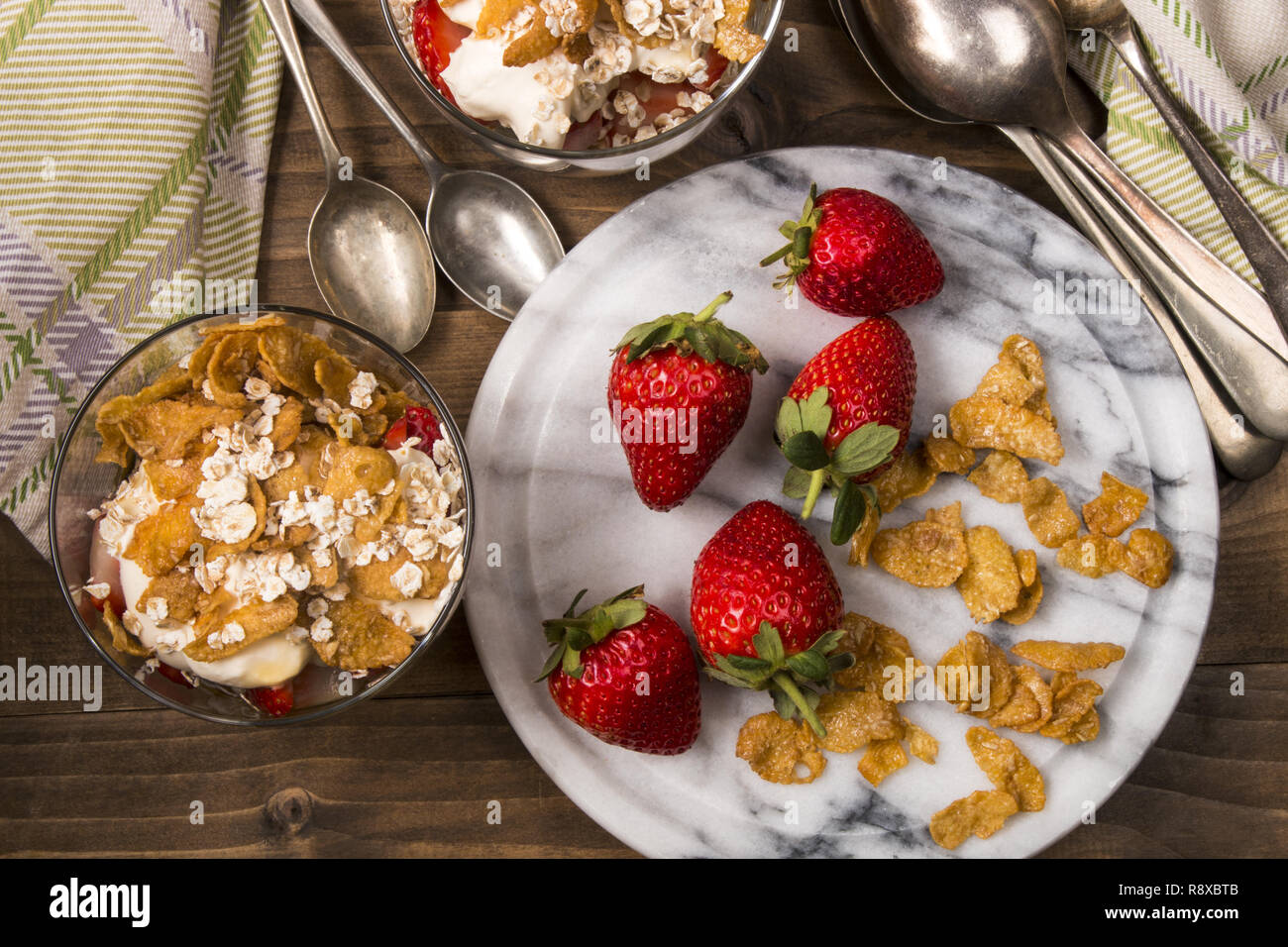 cranachan, a very traditional scottish dessert with strawberries ...