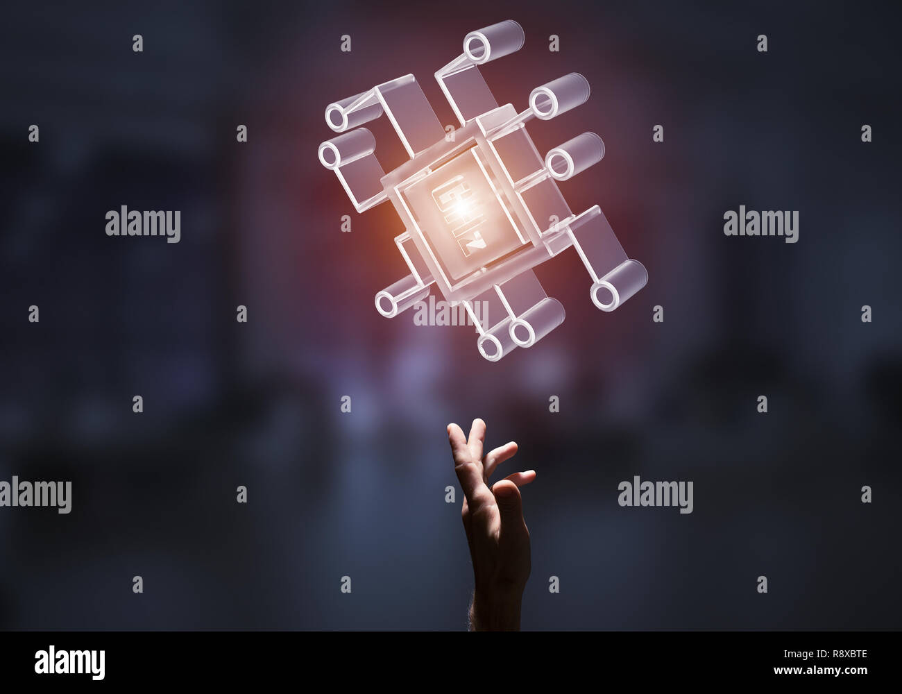 Computing and innovation concept with chip icon. Mixed media Stock ...