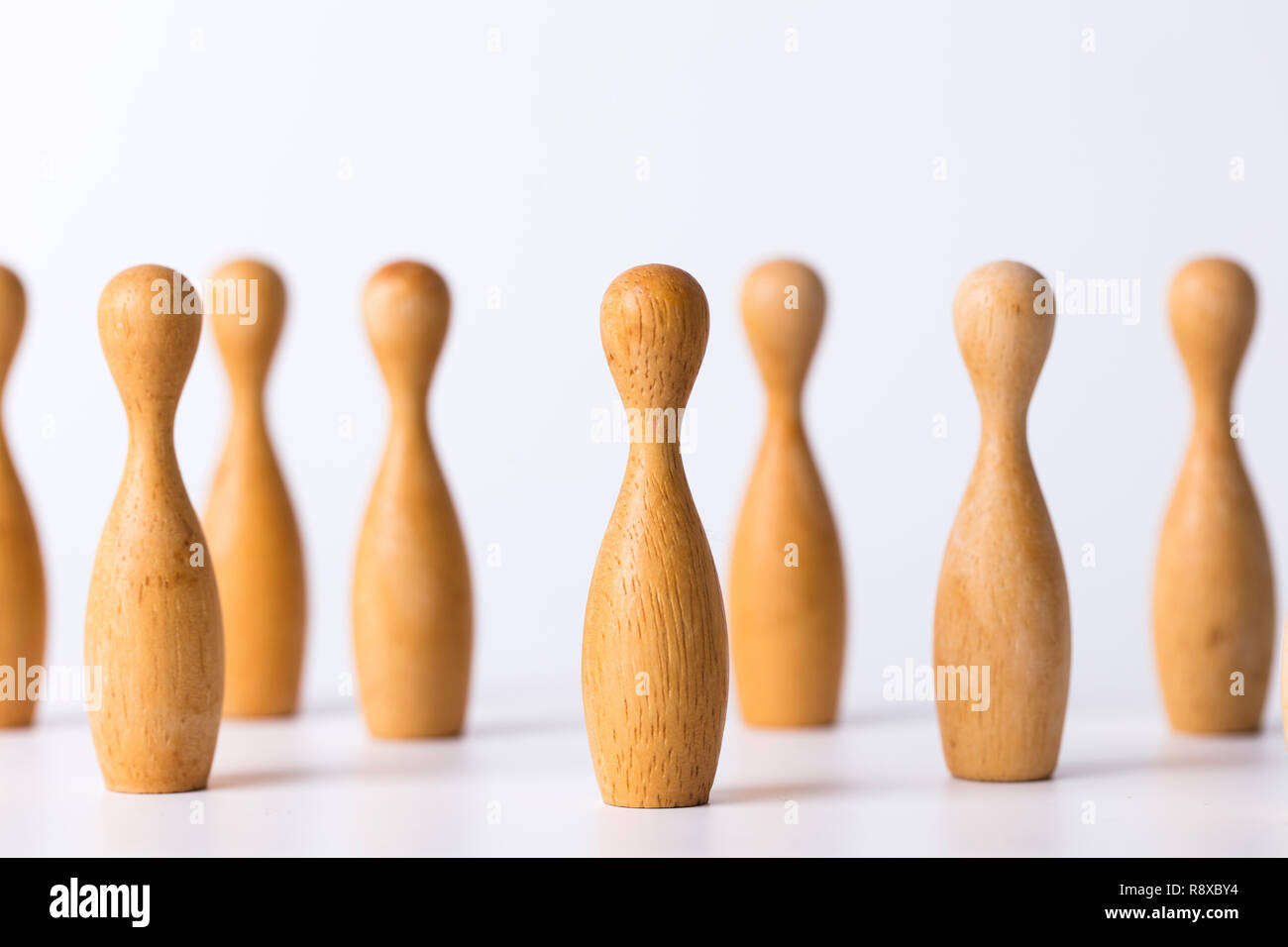 Business team uman resources concept. wooden block figures standing ...