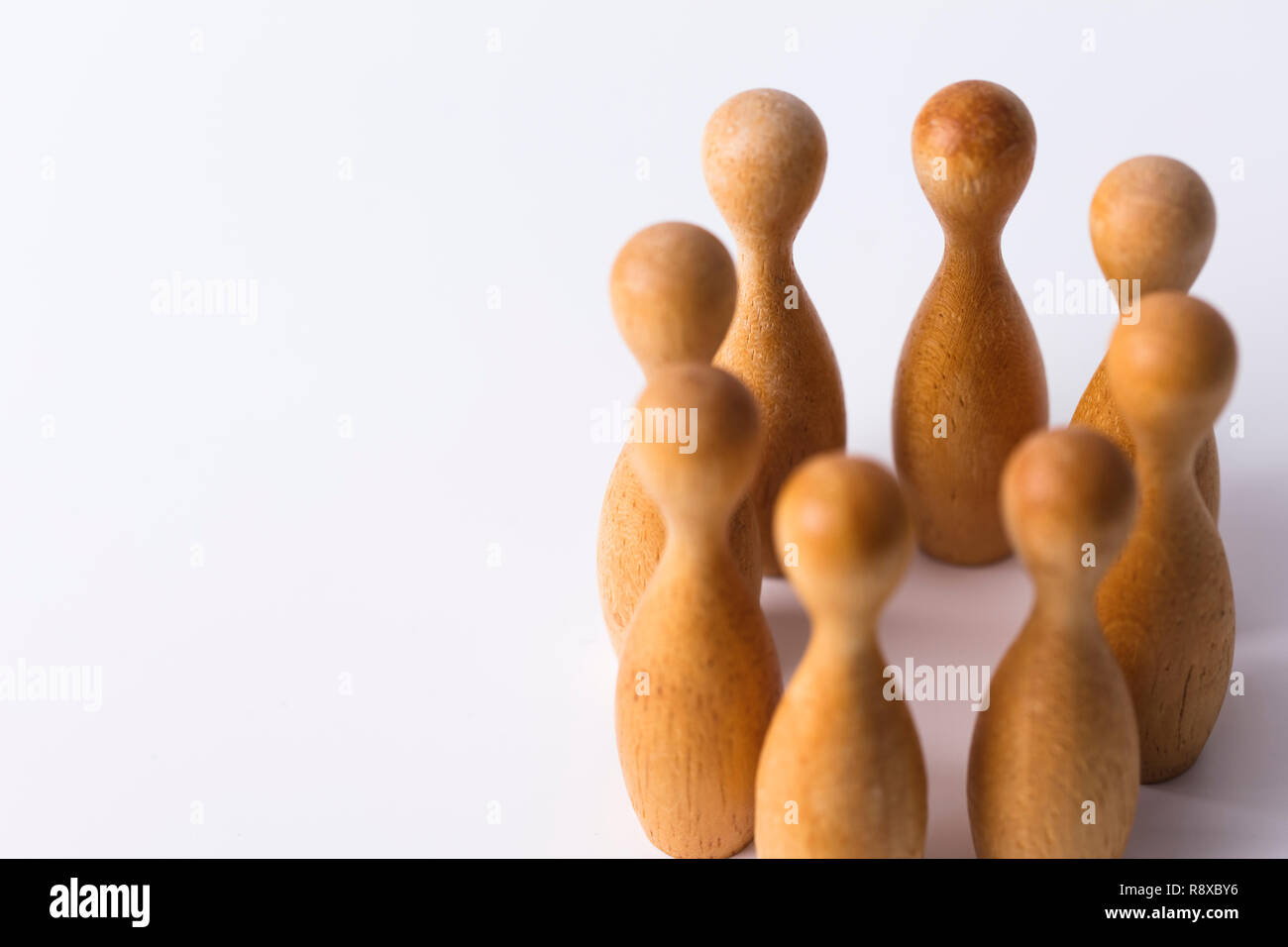 Business team uman resources concept. wooden block figures standing ...