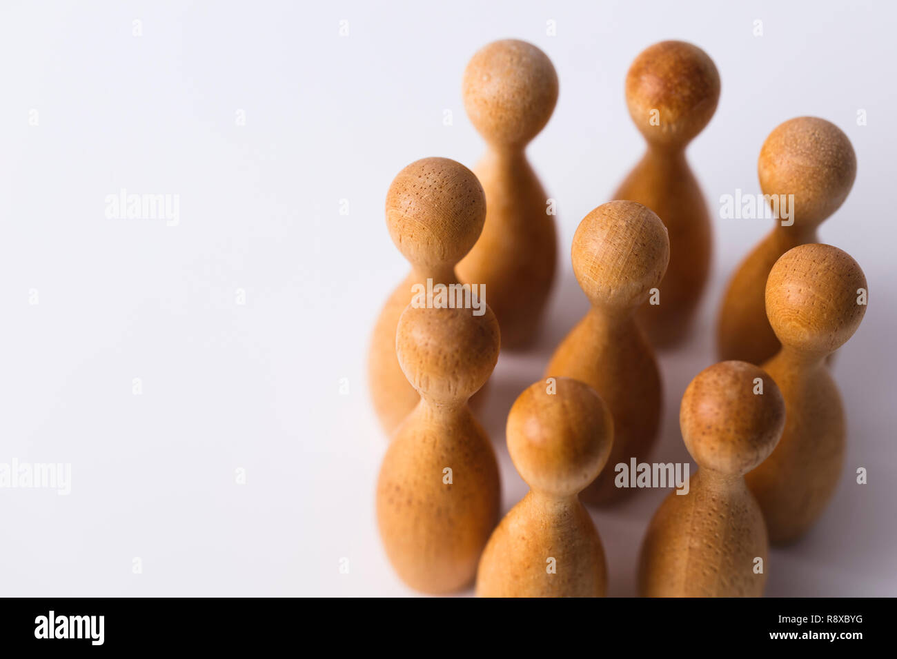 Business team uman resources concept. wooden block figures standing ...