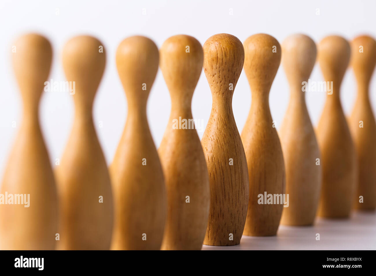 Business team uman resources concept. wooden block figures standing ...