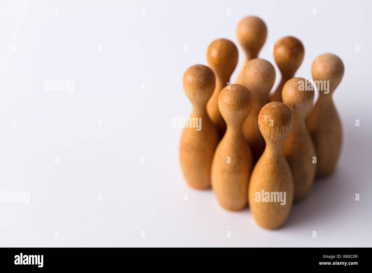 Business team uman resources concept. wooden block figures standing ...