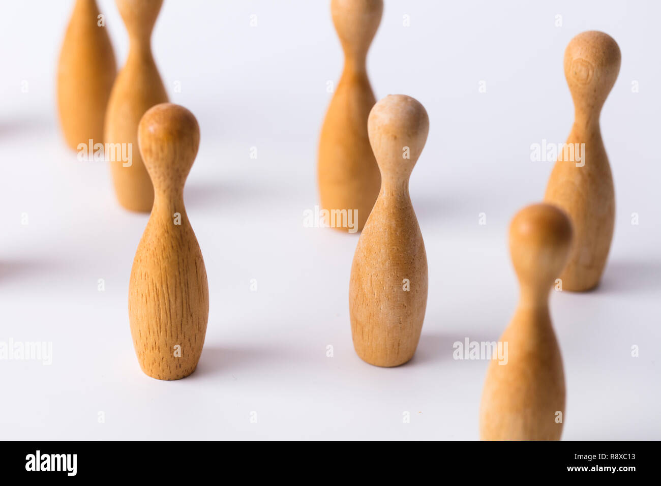 Business team uman resources concept. wooden block figures standing ...