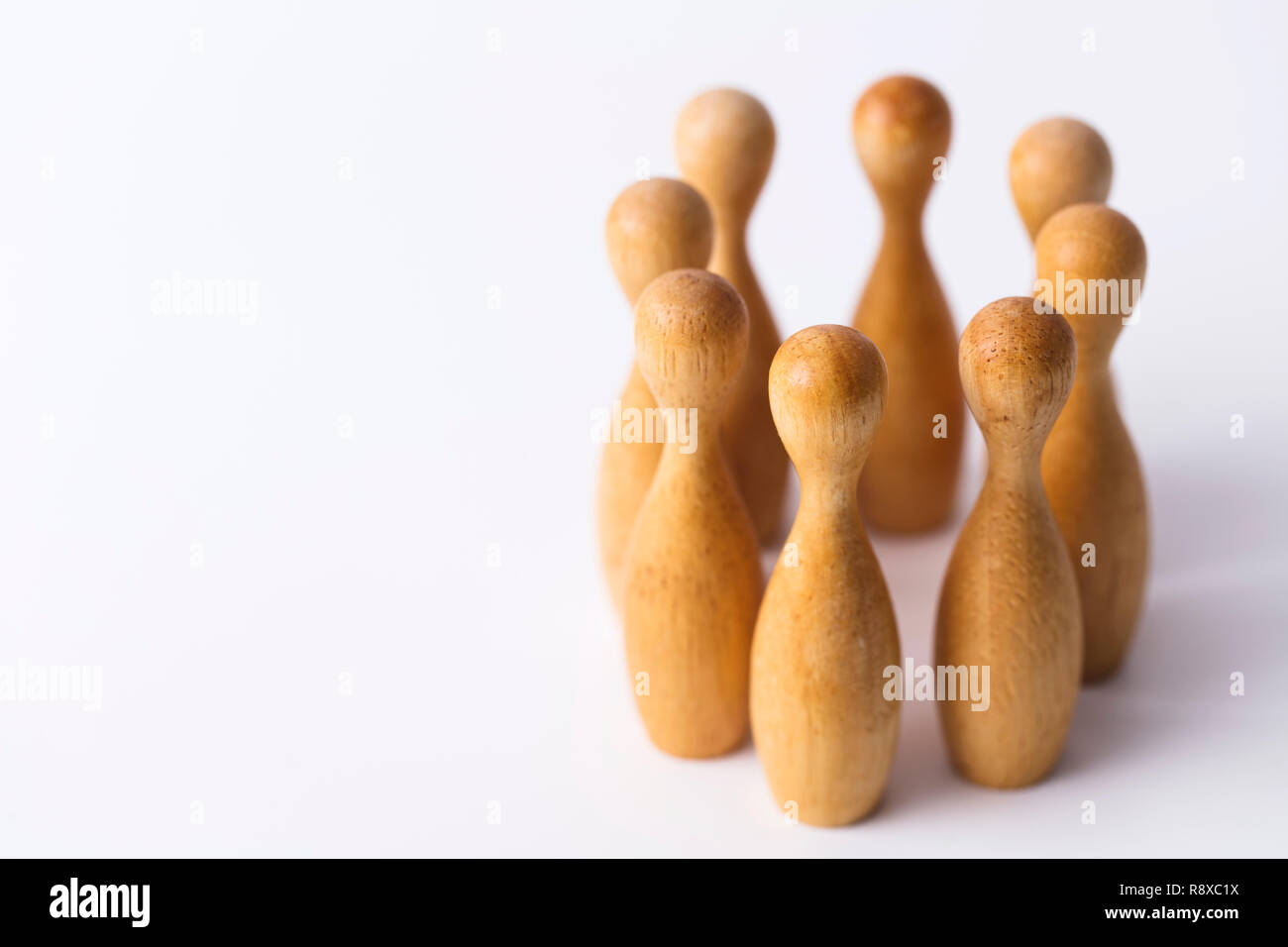 Business team uman resources concept. wooden block figures standing ...