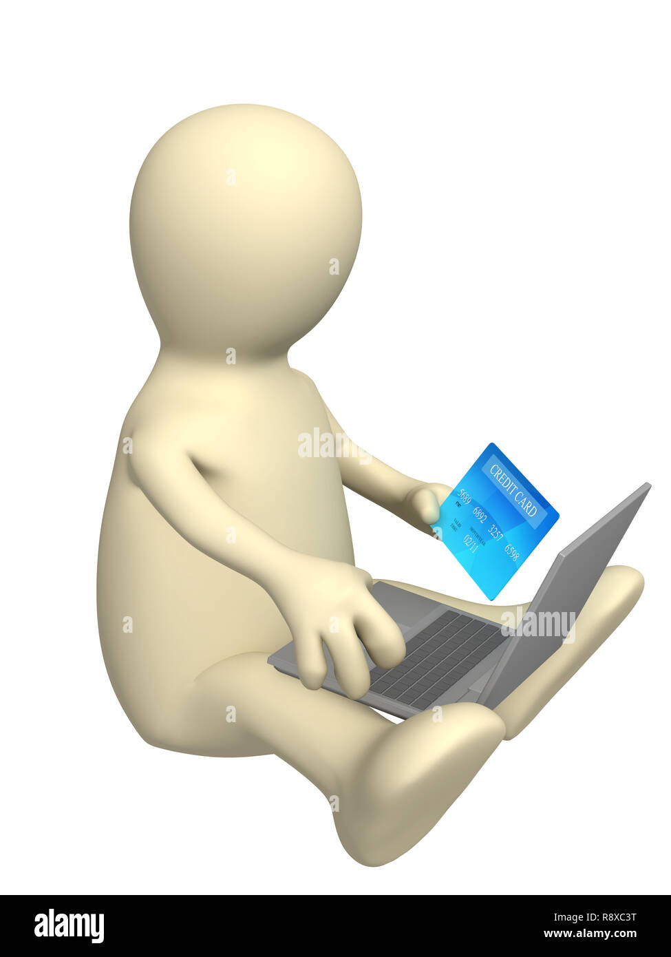 Conceptual image of businessman puppet on gray background. Caucasian ...