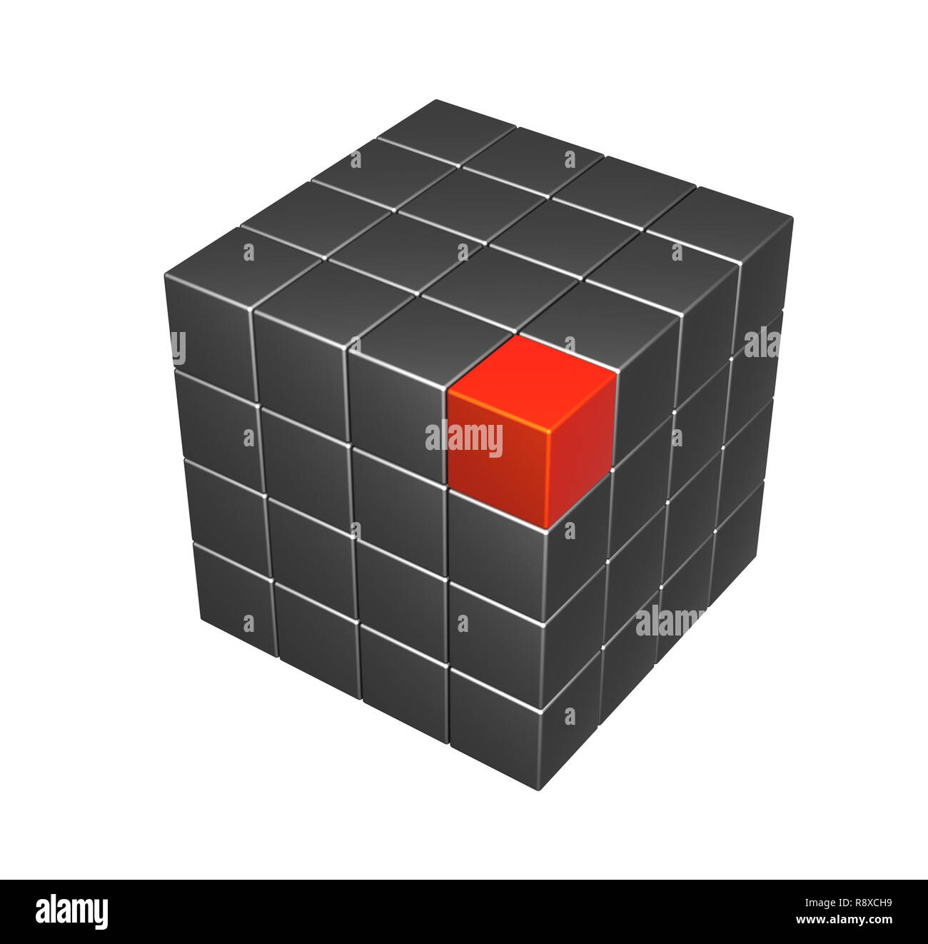 3d rendering black white cube Cut Out Stock Images & Pictures - Alamy