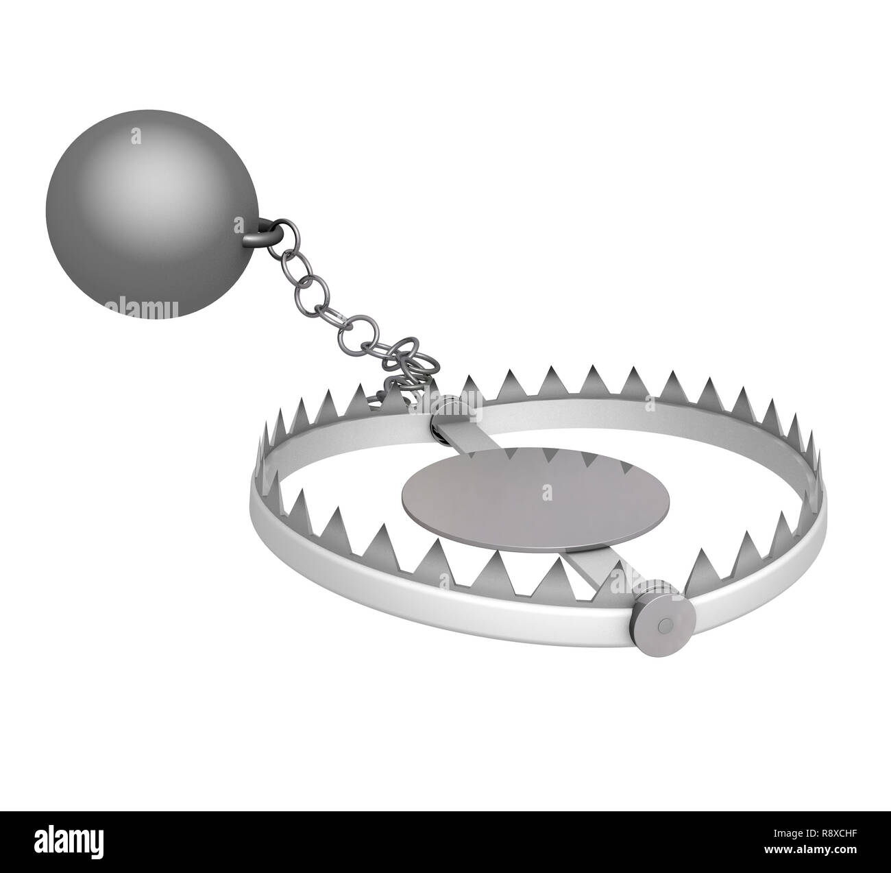 Open metal trap - 3d render Stock Photo - Alamy