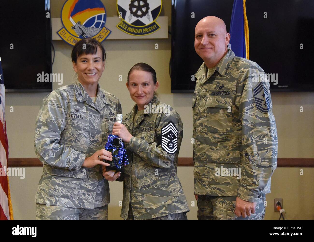 U.S. Air Force Col. Debra Lovette, 81st Training Wing commander, and ...