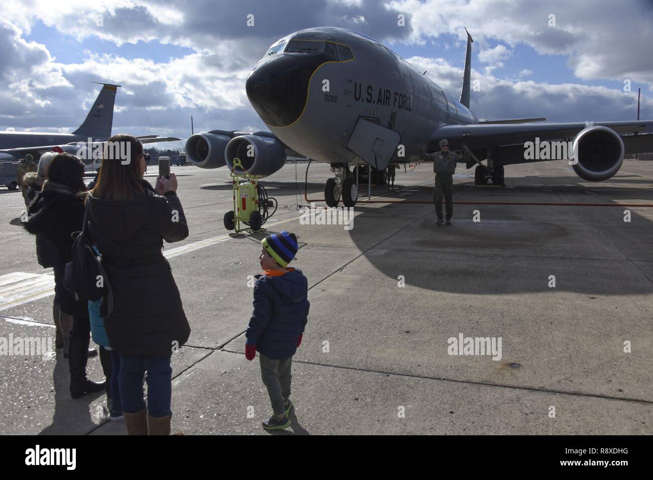 Pennsylvania Air National Guardsman Maj. Brett Duffy is joined by ...