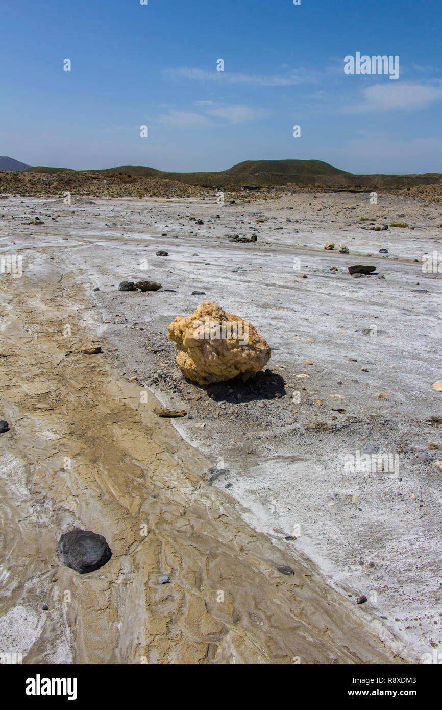 stone in the desert, rocks in the desert of almeria, region of ...