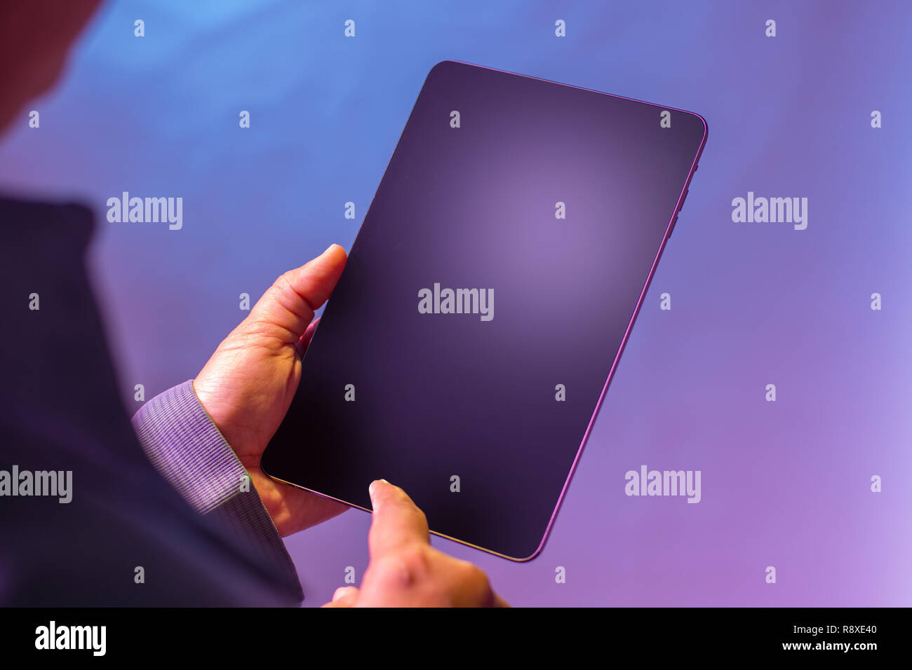 Using digital tablet for business and marketing. Business technology ...