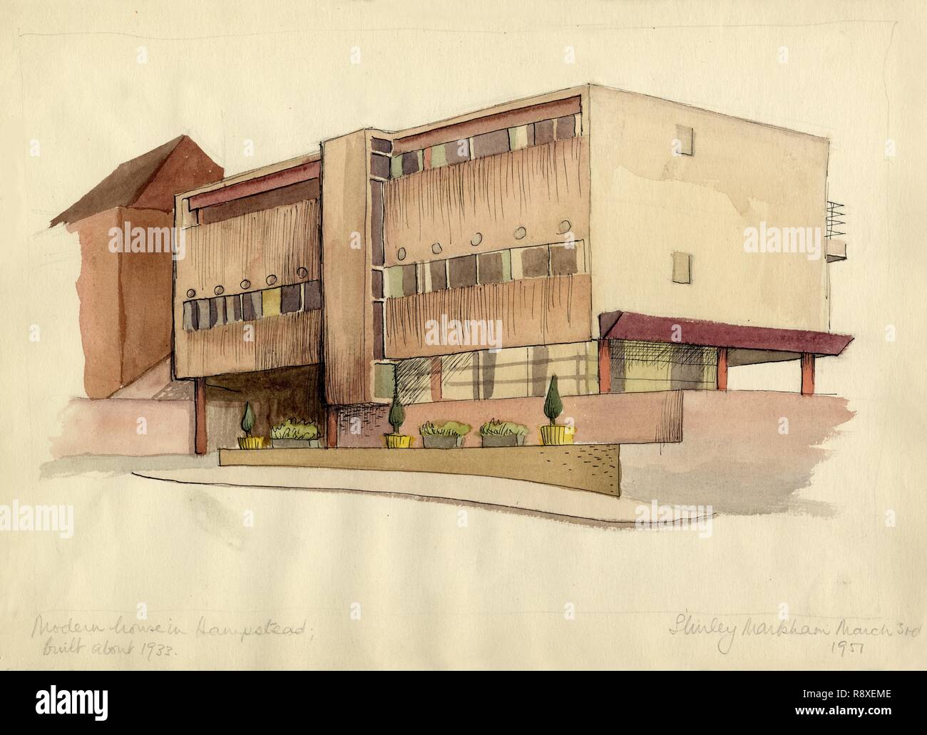 'Modern house in Hampstead', (1951). Creator: Shirley Markham Stock ...