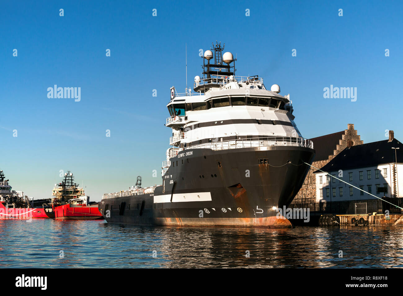 Front of offshore multipurpose supply vessel Olympic Orion at ...