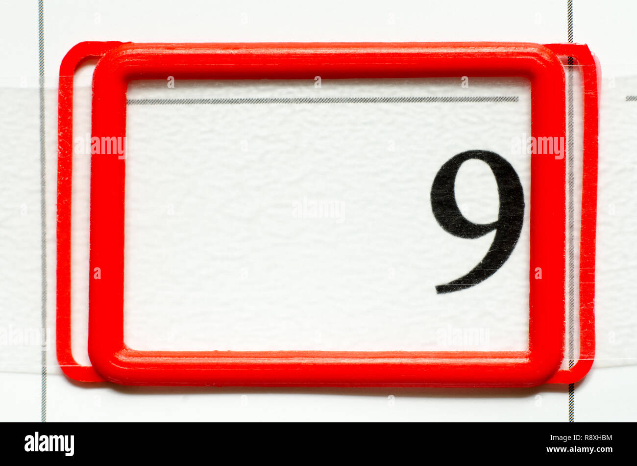 Number 9 calendar hi-res stock photography and images - Alamy