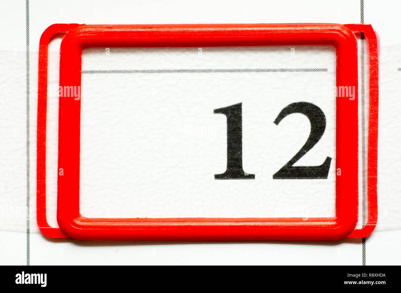 calendar date with number twelve Stock Photo - Alamy