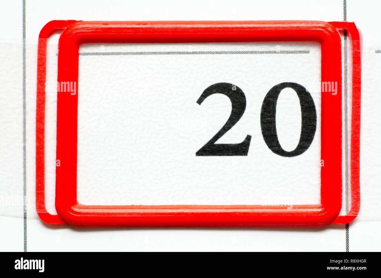 calendar date with number twenty Stock Photo - Alamy