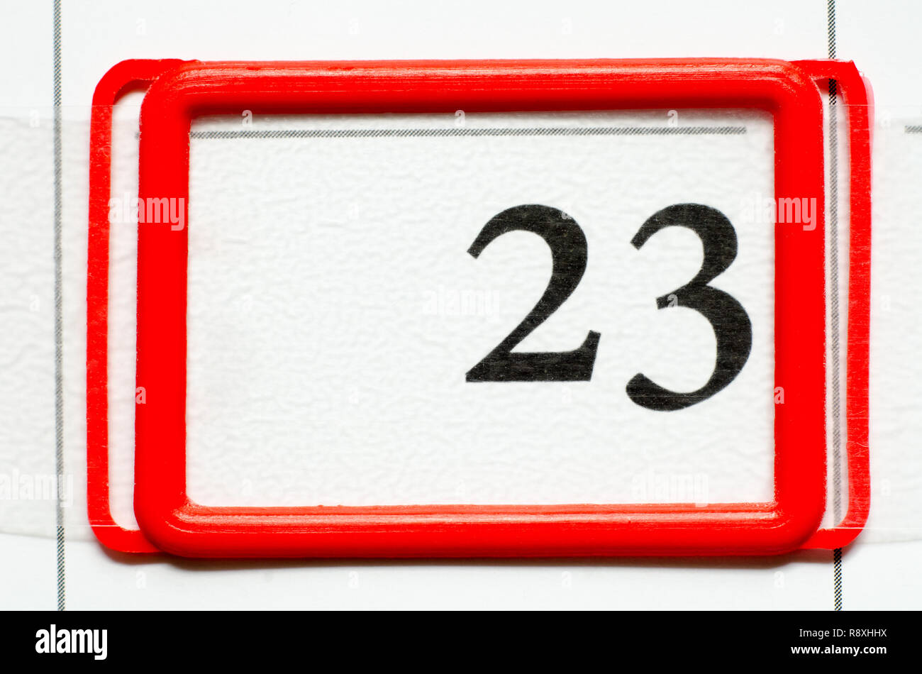 calendar date with number twenty three Stock Photo - Alamy