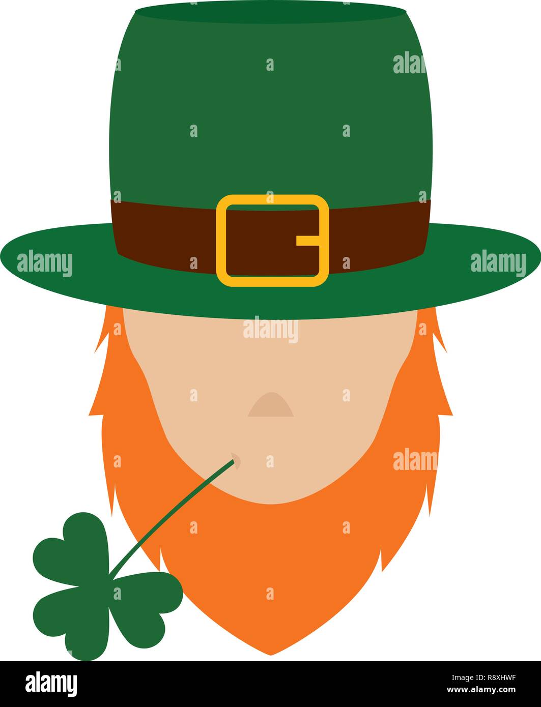 front view of elf face represent saint patrick day, vector illustration ...