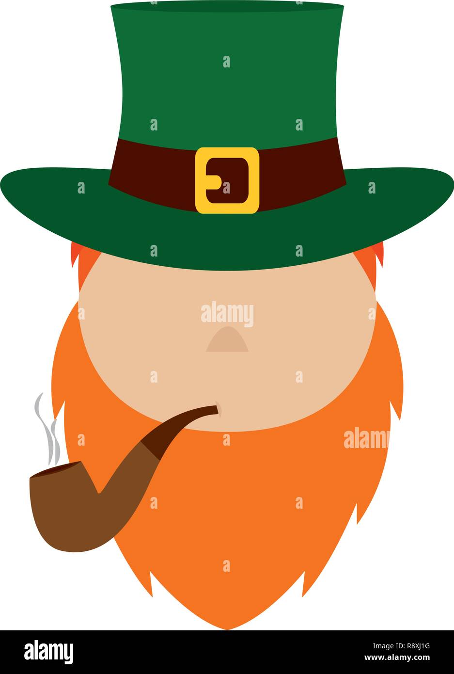 front view of elf face represent saint patrick day, vector illustration ...