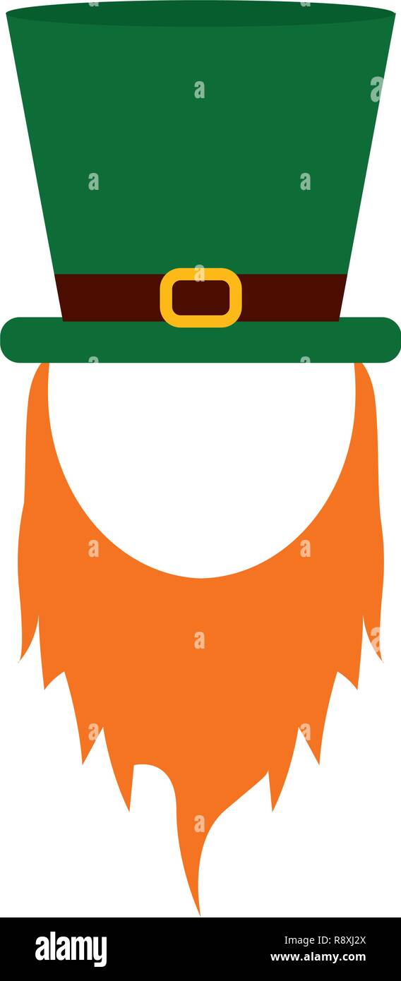 front view of elf face represent saint patrick day, vector illustration ...