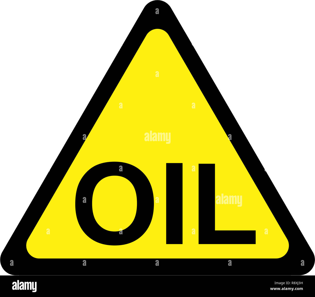 Warning sign with oil symbol Stock Photo - Alamy