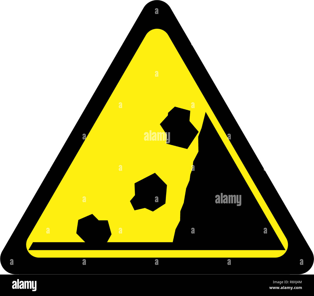 Caution falling stone warning sign hi-res stock photography and images ...