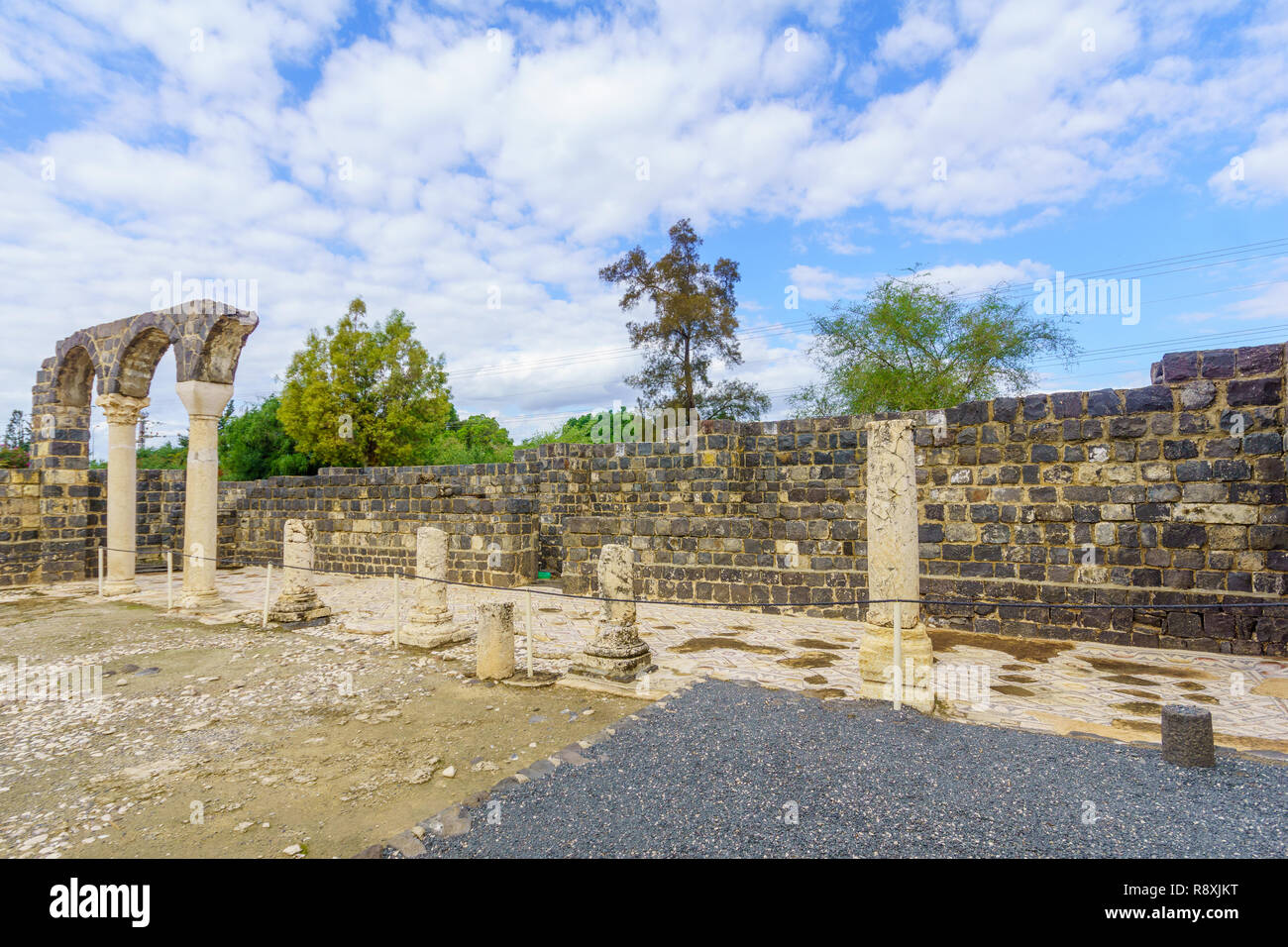 Remains of a Byzantine monastery, in Kursi National Park, Golan Heights ...