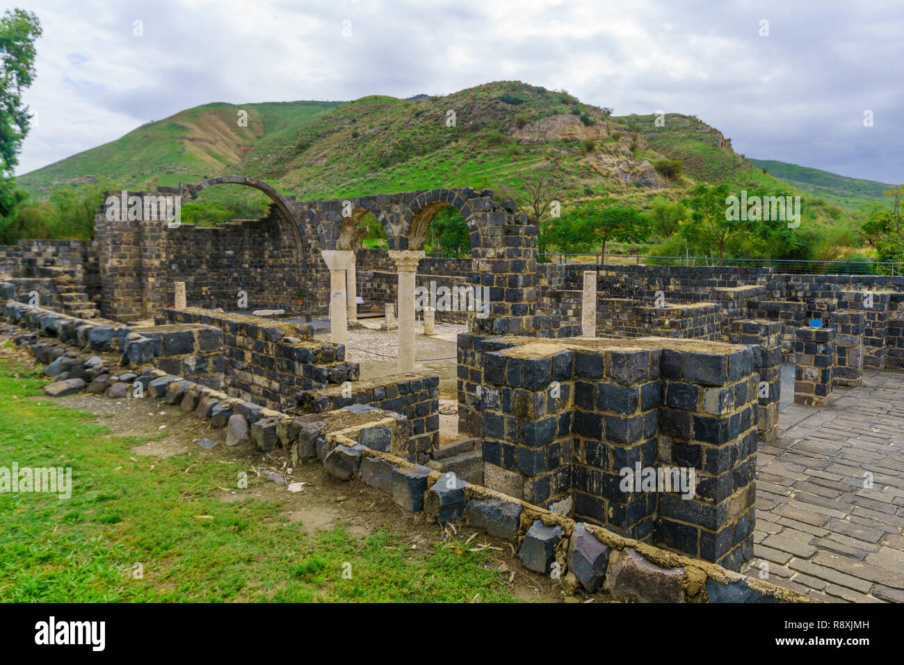 Remains of a Byzantine monastery, in Kursi National Park, Golan Heights ...