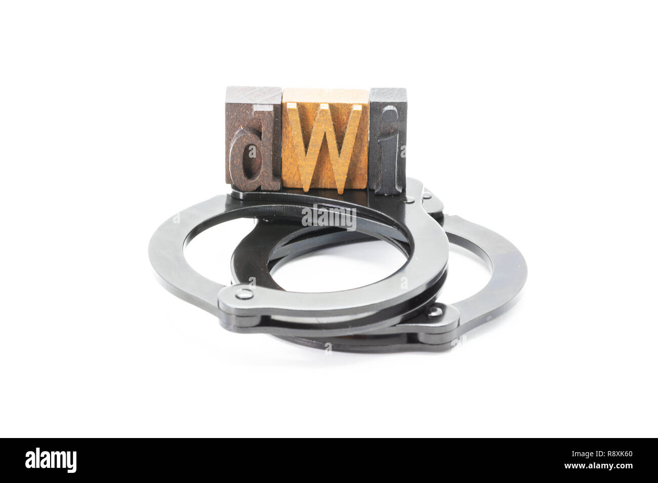 DWI sign on metal handcuffs Stock Photo - Alamy