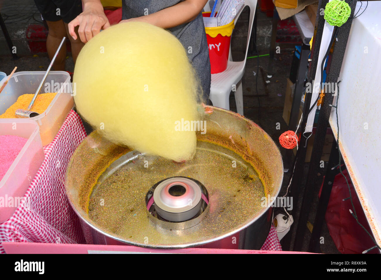 Candy floss machine Stock Photo - Alamy
