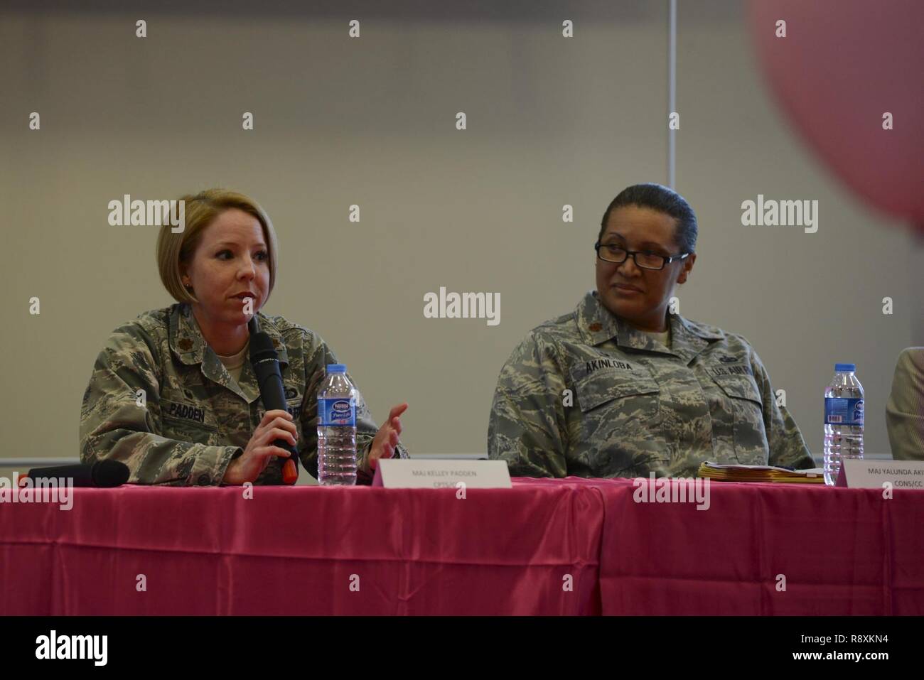 U.S. Air Force Maj. Kelly Padden (left), 39th Comptroller Squadron ...