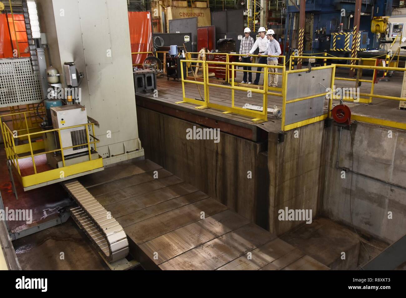 Tom Hartvigsen, an Arnold Engineering Development Complex engineer, explains a two-story ...