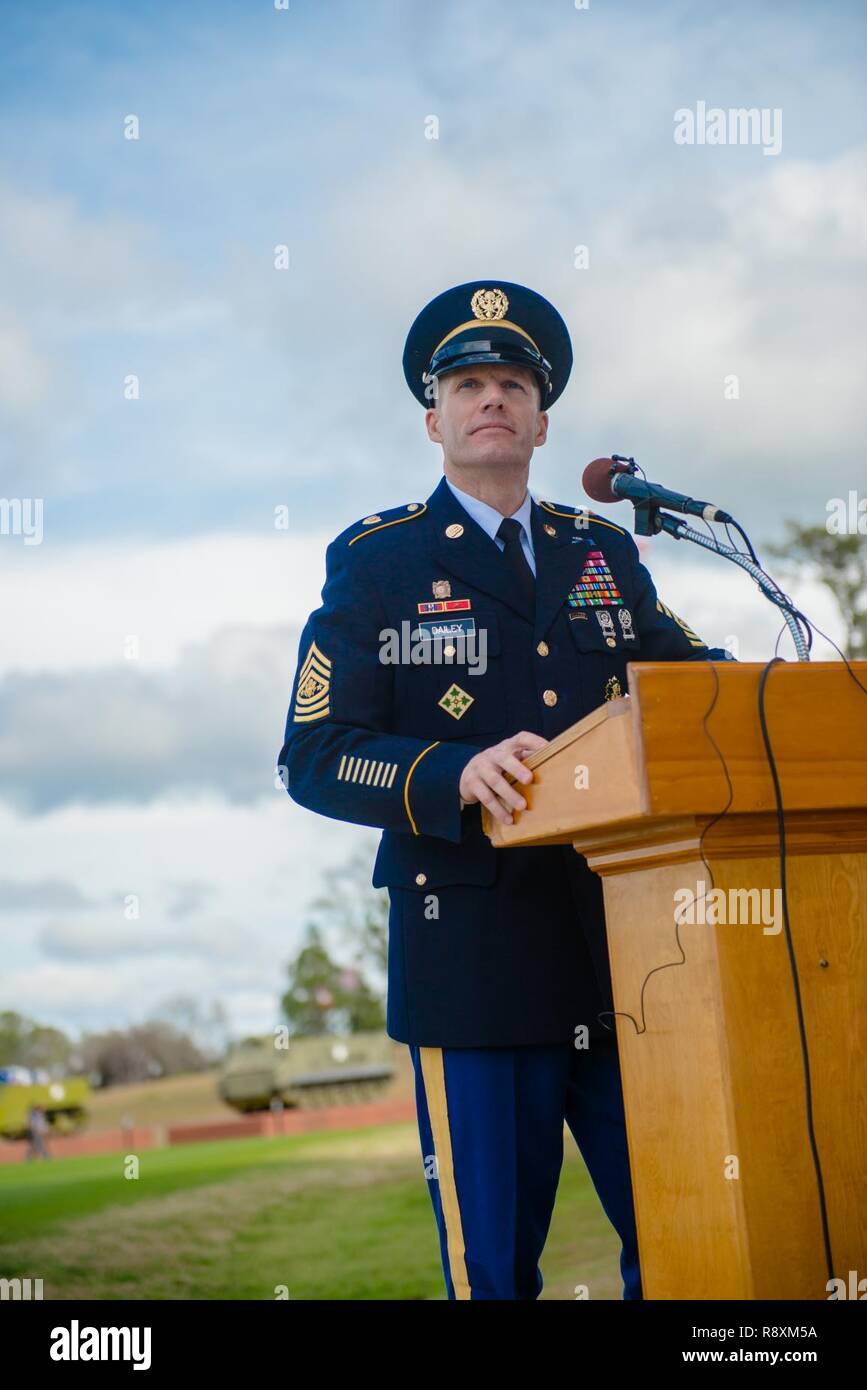 (FORT BENNING, Ga.) – Sergeant Major of the Army A. Daniel Dailey gives ...