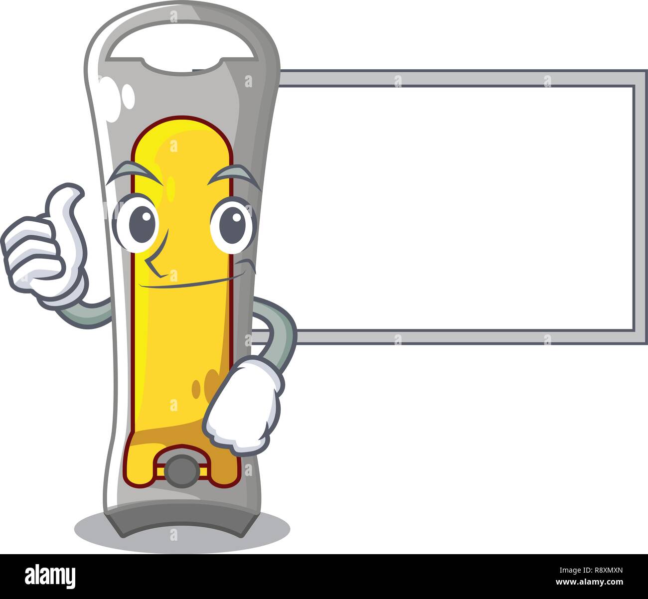 Thumbs up with board nail cutter shape on a cartoon Stock Vector Image ...