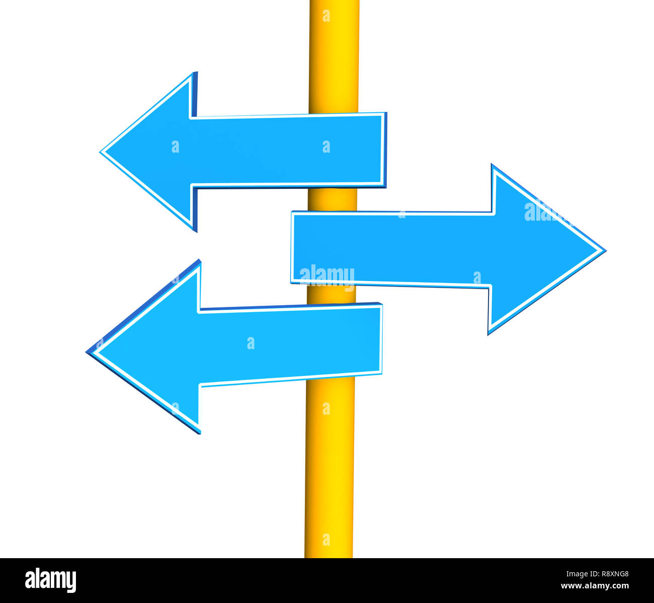 Three indexes - arrows, specifying different directions. Objects over ...