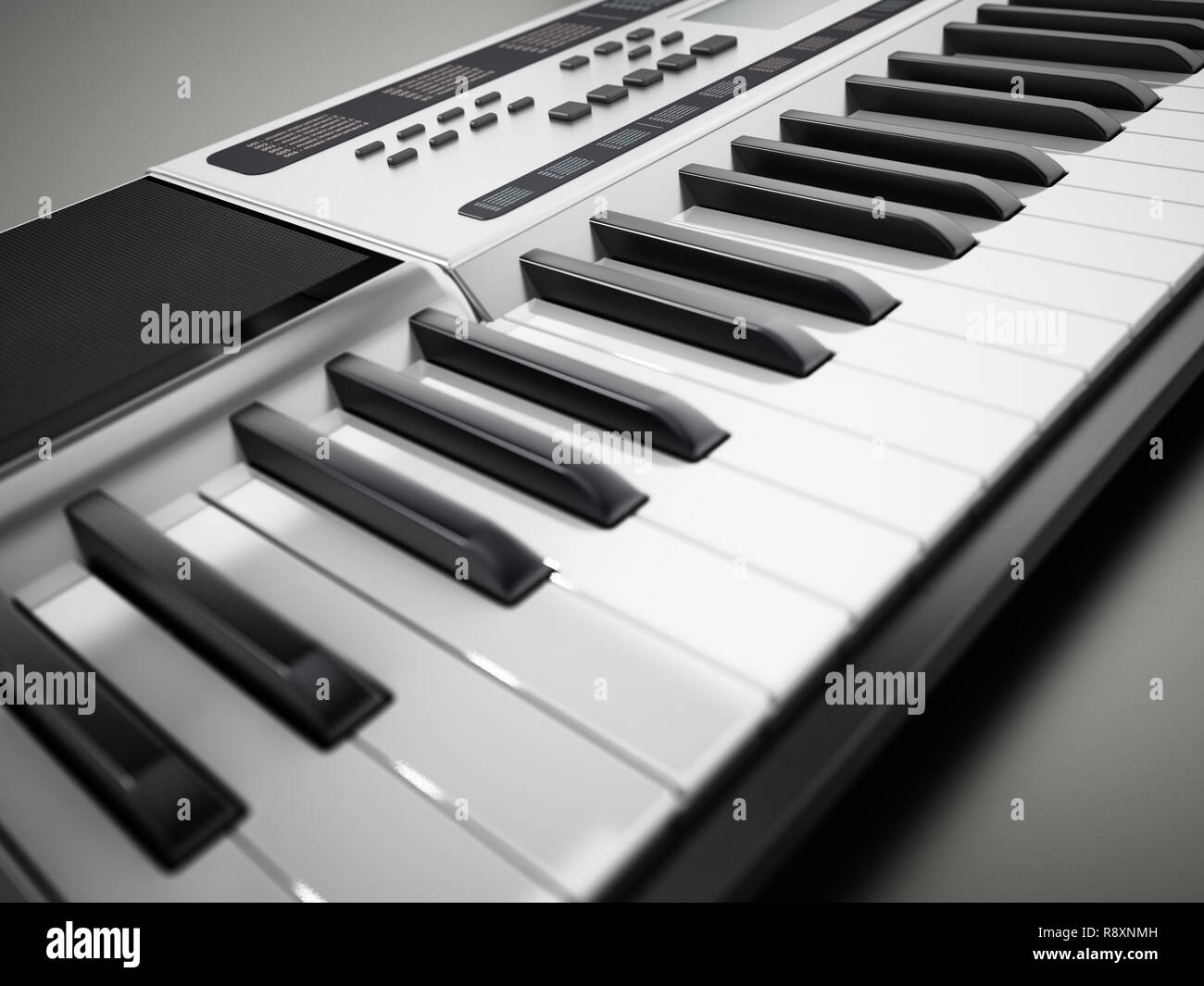 Contemporary generic design music keyboard. 3D illustration Stock Photo ...