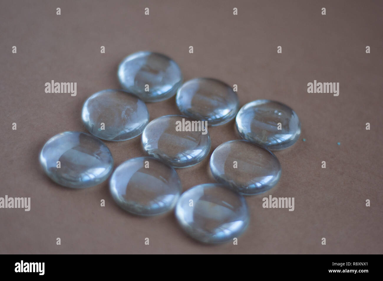 Sphere shiny green brown circle crystal decoration reflection ...