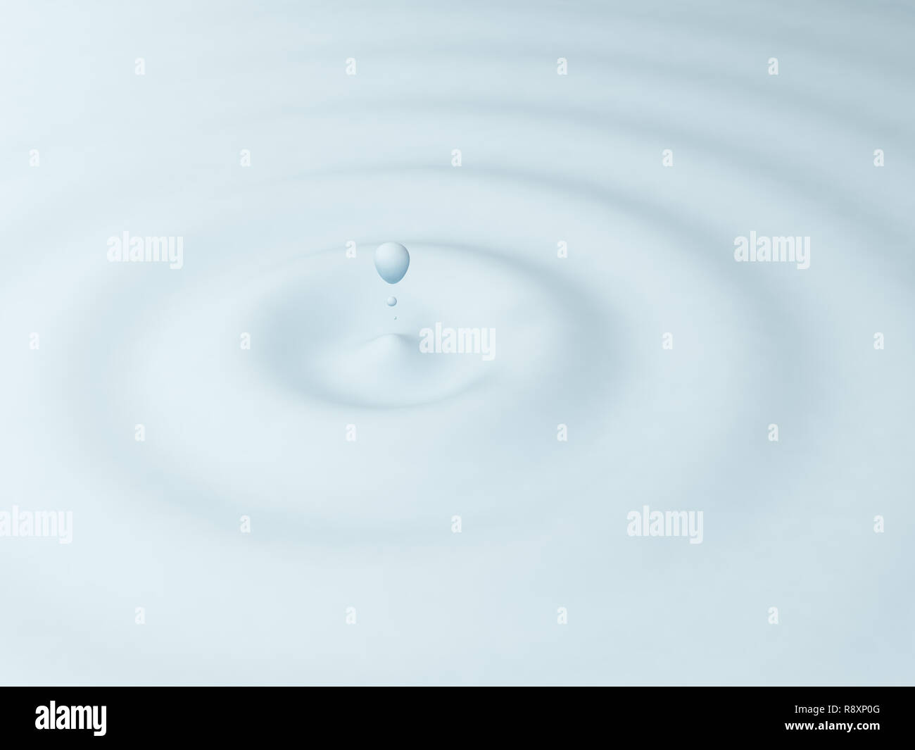 Blue background - waves from a fallen drop Stock Photo - Alamy