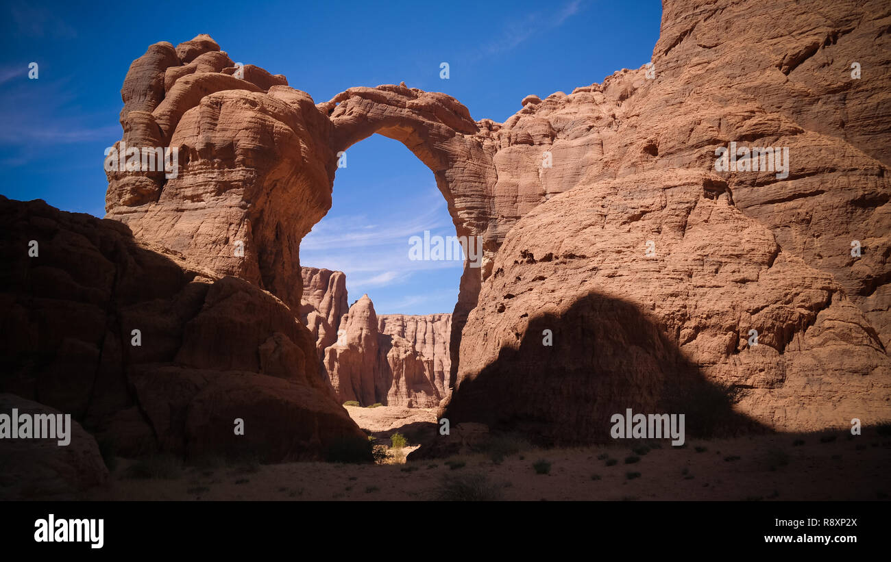 Abstract Rock formation at plateau Ennedi aka Aloba arch , Chad Stock ...