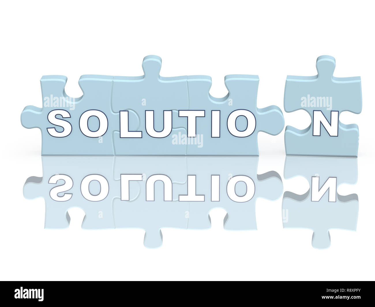 Word the solution on parts of a puzzle Stock Photo - Alamy