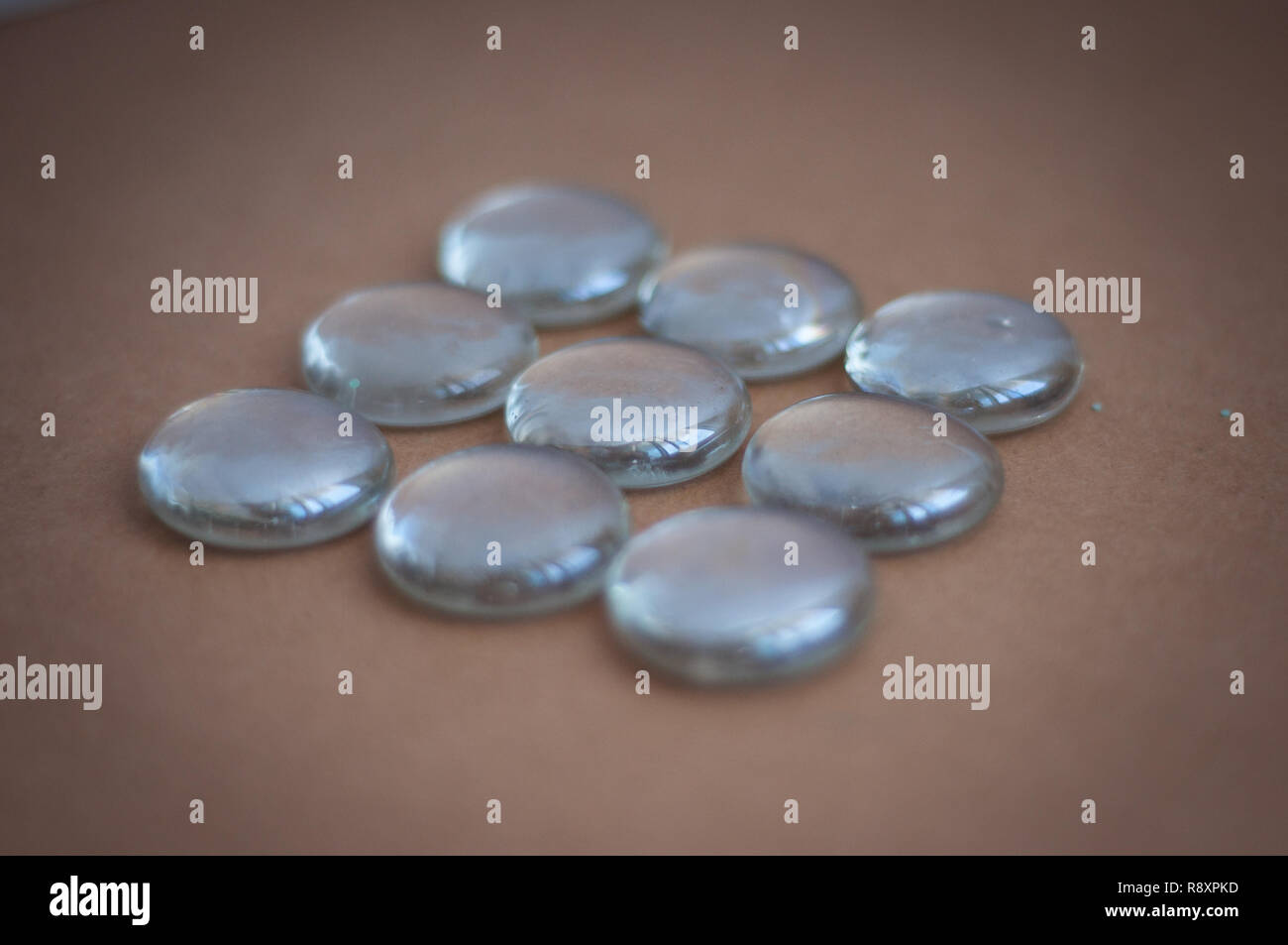 Sphere shiny green brown circle crystal decoration reflection ...