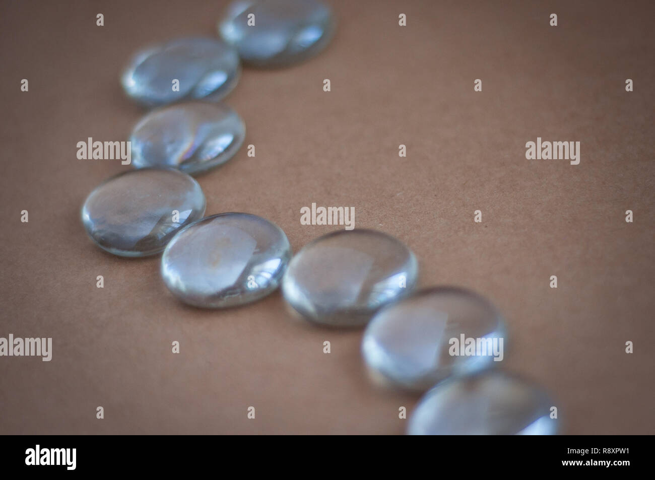 Sphere shiny green brown circle crystal decoration reflection ...