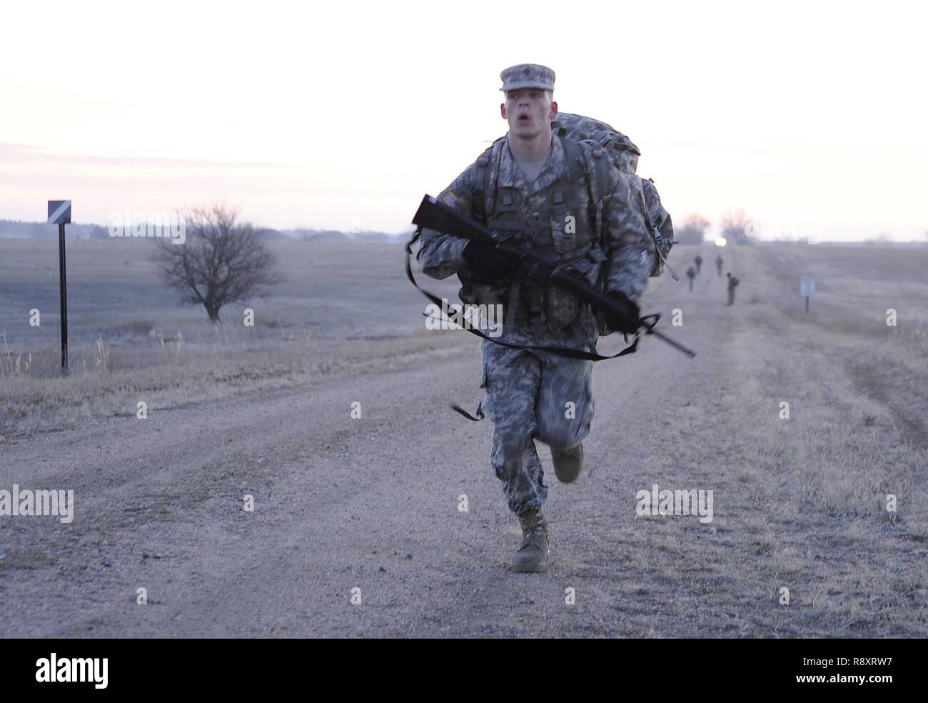 A Nebraska National Guard 2017 Best Warrior competition Soldier runs ...