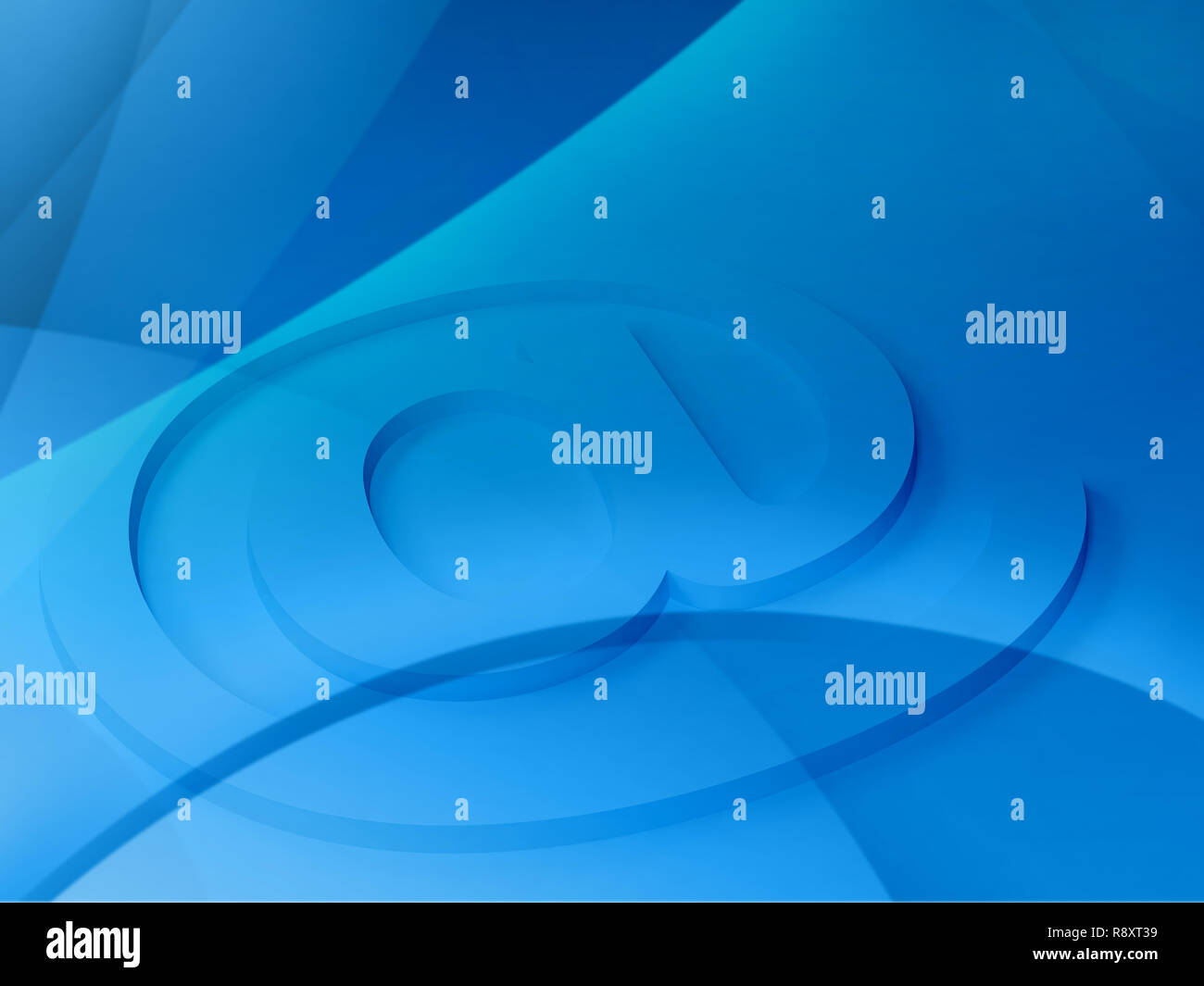 Blue background with 3d symbol email Stock Photo - Alamy