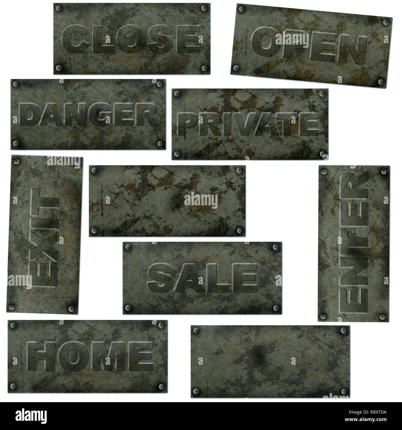 Set metal elements for web design Stock Photo - Alamy